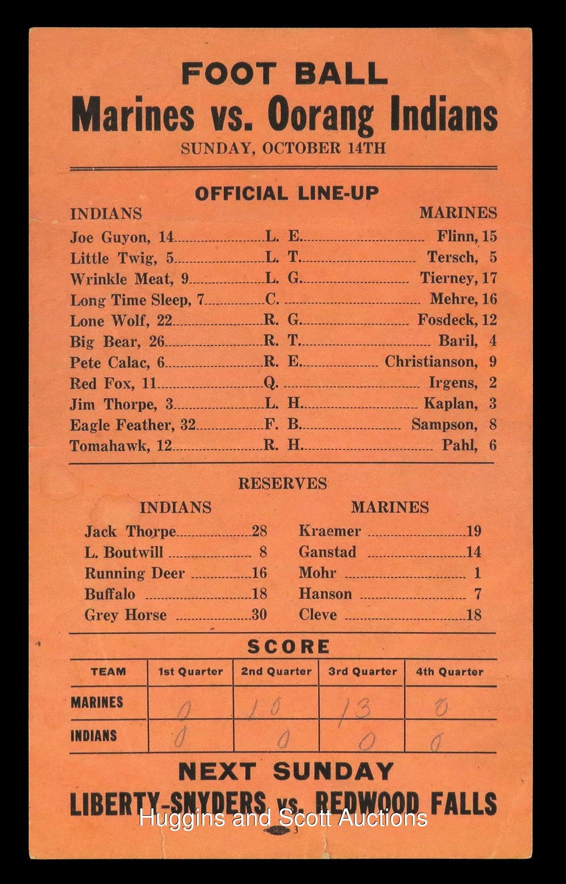 Huggins And Scott Auction Archive